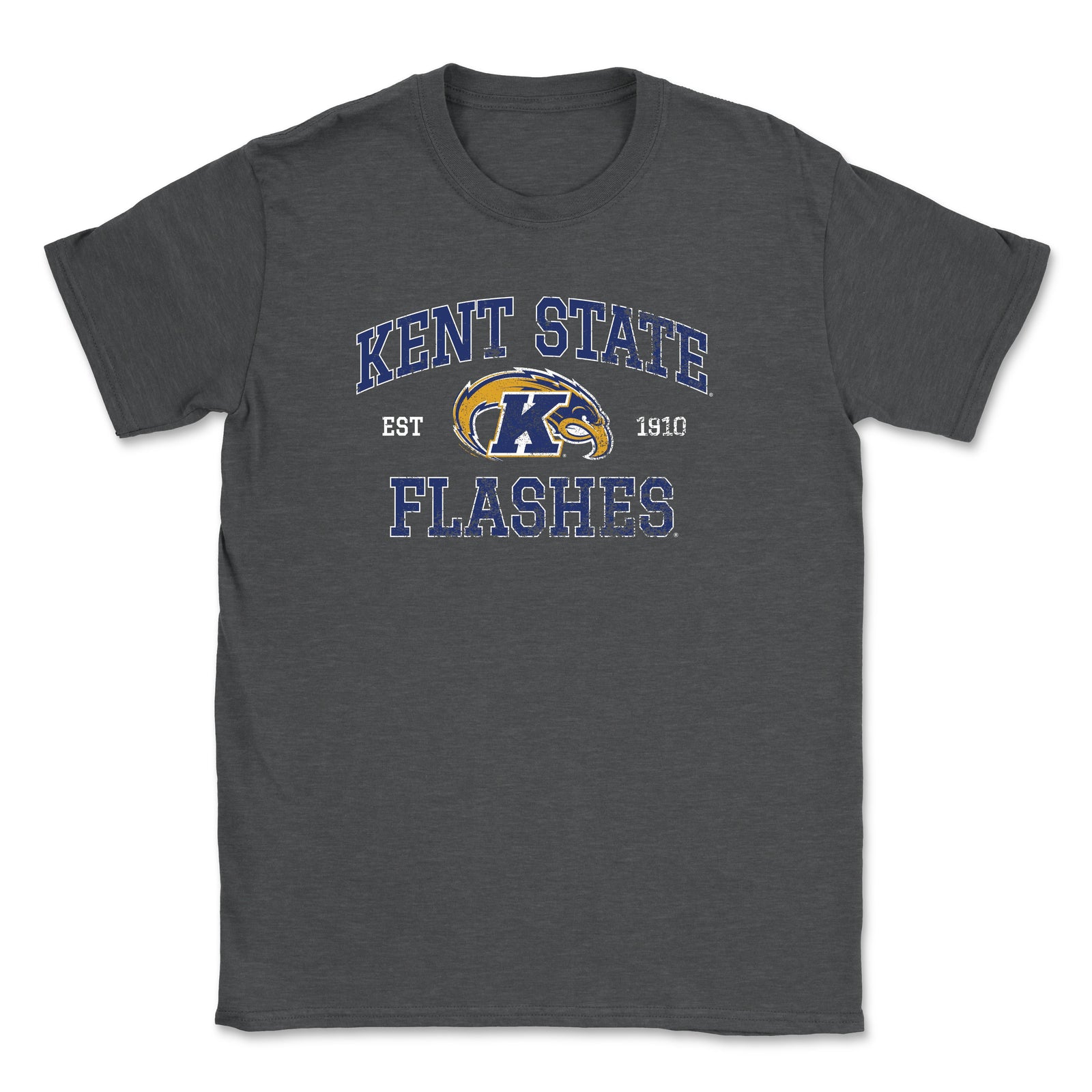 Kent State Gray Arched Distress Eagle T-Shirt
